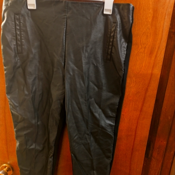 Chico's | Pants & Jumpsuits | Chicos Size 25 Faux Half Leather Pants ...